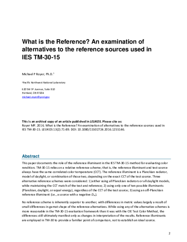 (PDF) What Is the Reference? An Examination of Alternatives to the ...