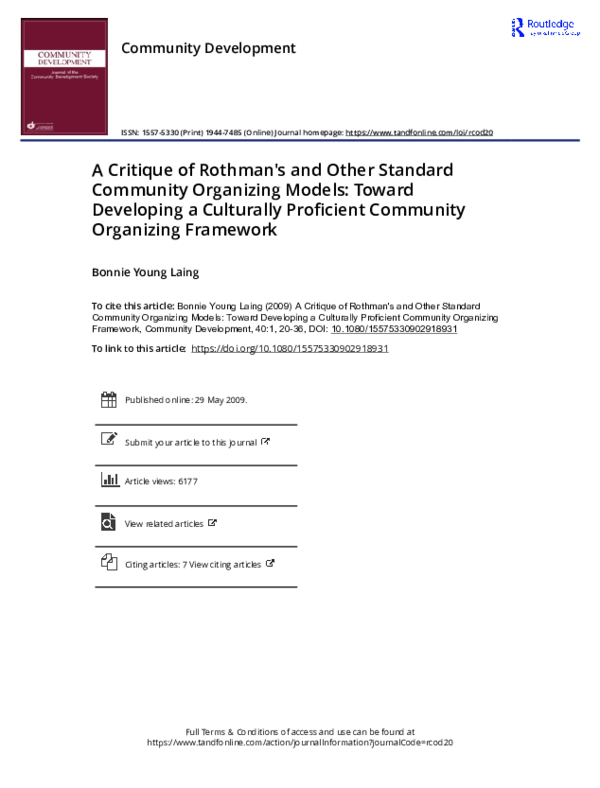 (PDF) A Critique of Rothman's and Other Standard Community Organizing ...