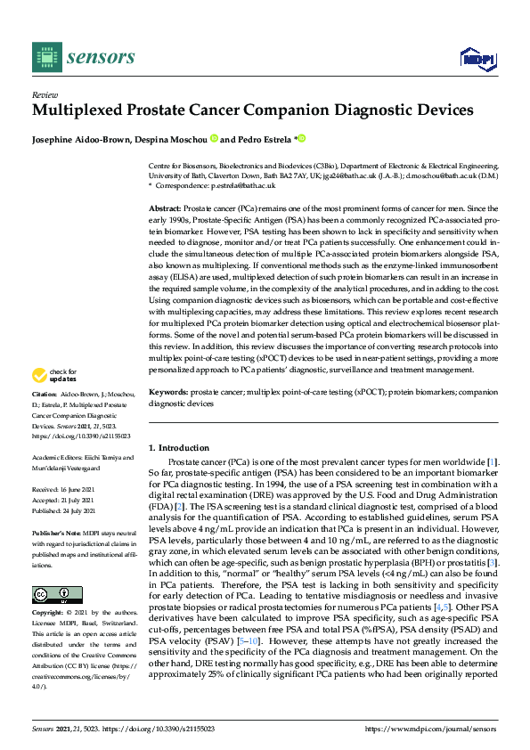 (PDF) Multiplexed Prostate Cancer Companion Diagnostic Devices