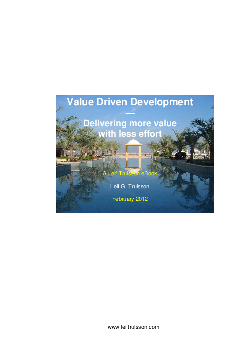 (PDF) Value Driven Development