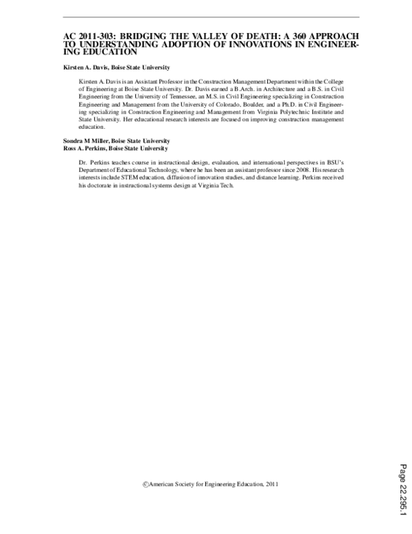 (PDF) Bridging the Valley of Death: A 360° Approach to Understanding ...