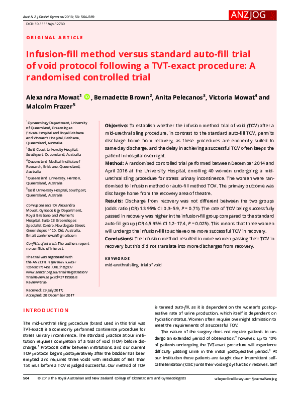 (PDF) Infusion-fill method versus standard auto-fill trial of void ...