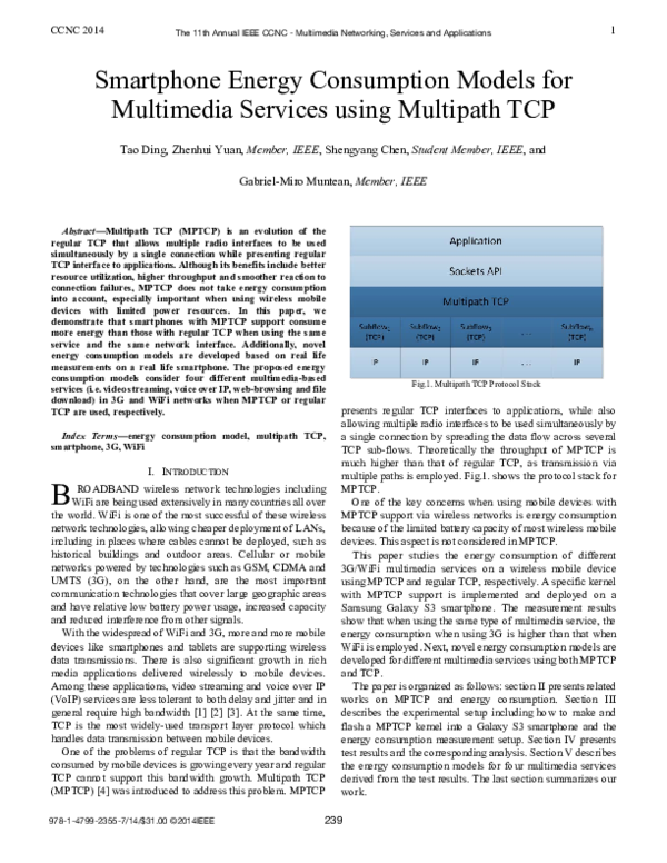 (PDF) Smartphone energy consumption models for multimedia services ...