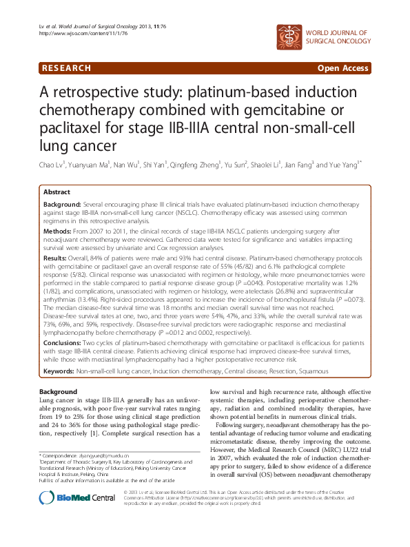 (PDF) A retrospective study: platinum-based induction chemotherapy ...