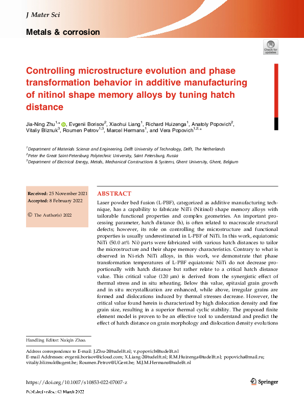 (PDF) Controlling microstructure evolution and phase transformation behavior in additive ...