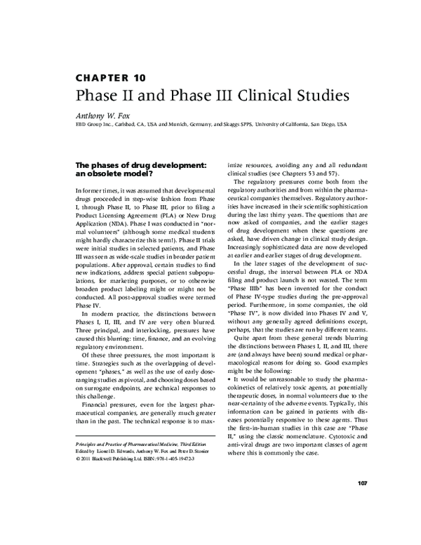 Phase II and Phase III Clinical Studies