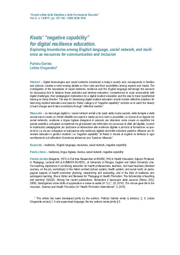 (PDF) Keats’ “negative capability” for digital resilience education ...