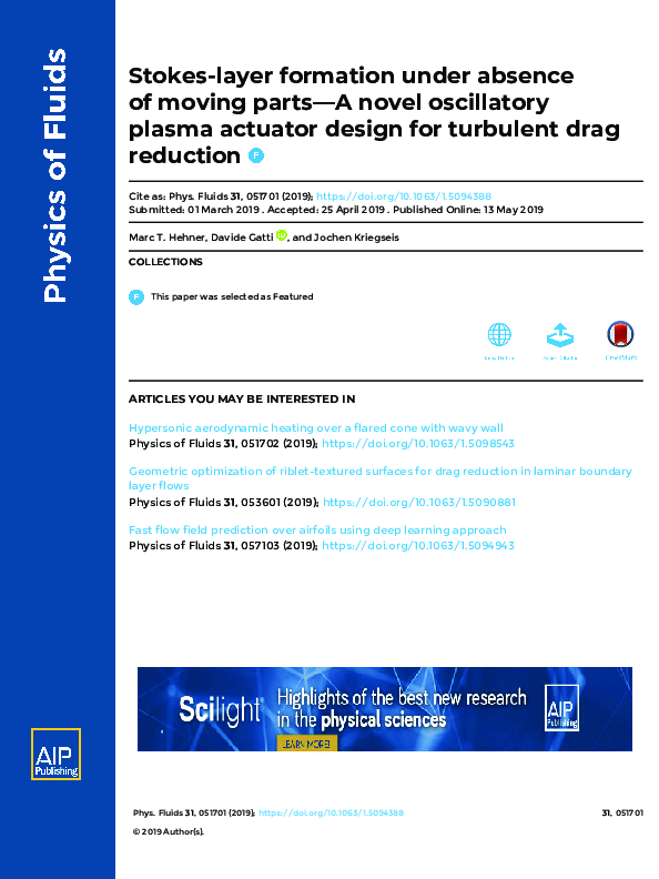 (PDF) Stokes-layer formation under absence of moving parts—A novel ...