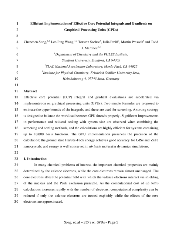 (PDF) Efficient implementation of effective core potential integrals ...