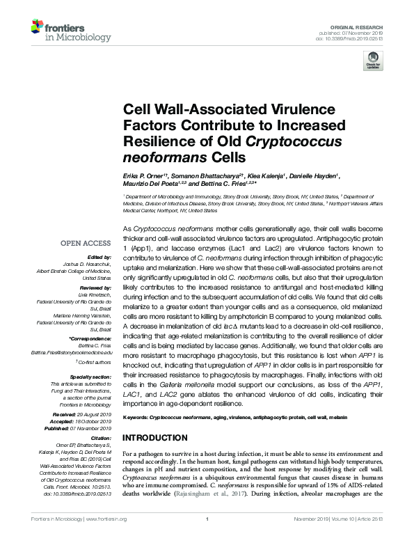 (PDF) Cell Wall-Associated Virulence Factors Contribute to Increased ...