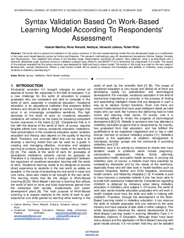 (PDF) Syntax Validation Based On Work-Based Learning Model According To ...