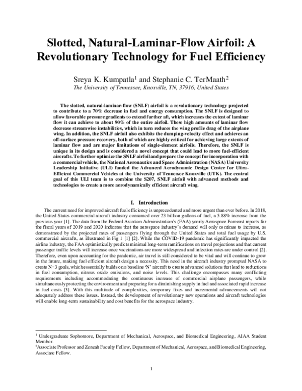 (PDF) Slotted, Natural-Laminar-Flow Airfoil: A Revolutionary Technology ...