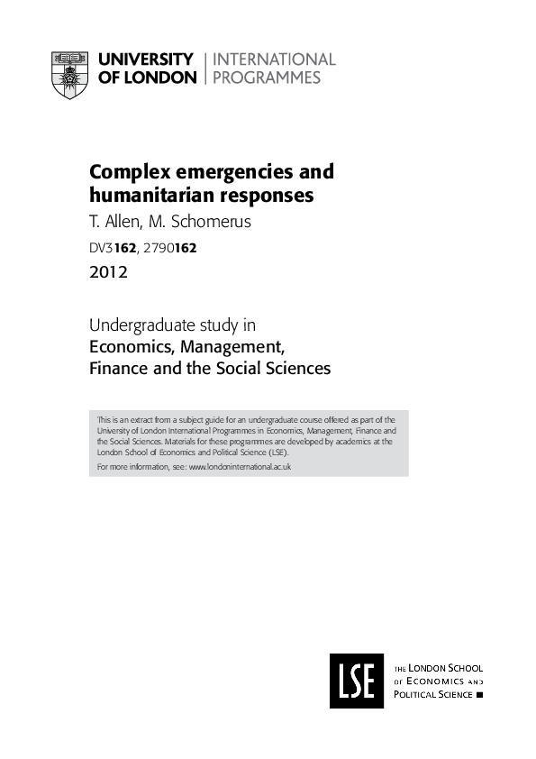 (PDF) Complex emergencies and humanitarian responses