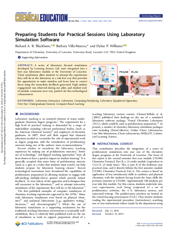 (PDF) Preparing Students for Practical Sessions Using Laboratory ...