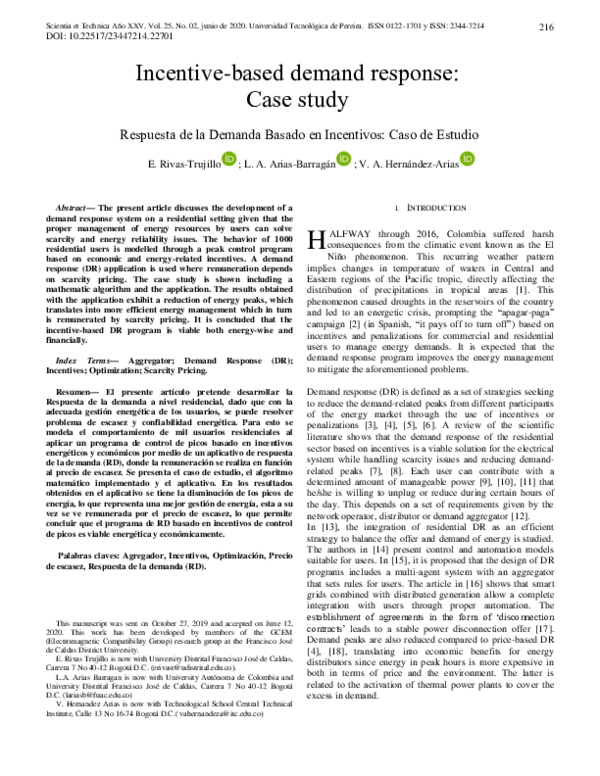 (PDF) Incentive-based demand response: Case study