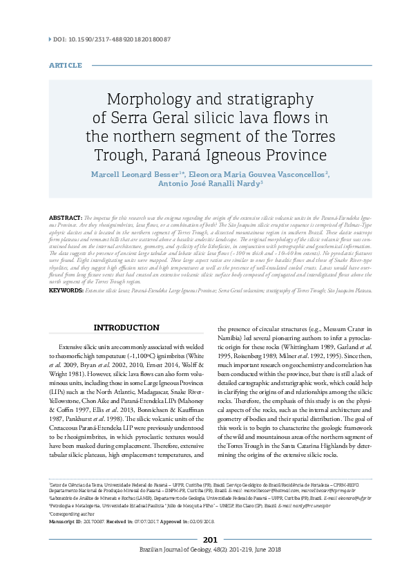 (PDF) Morphology and stratigraphy of Serra Geral silicic lava flows in ...