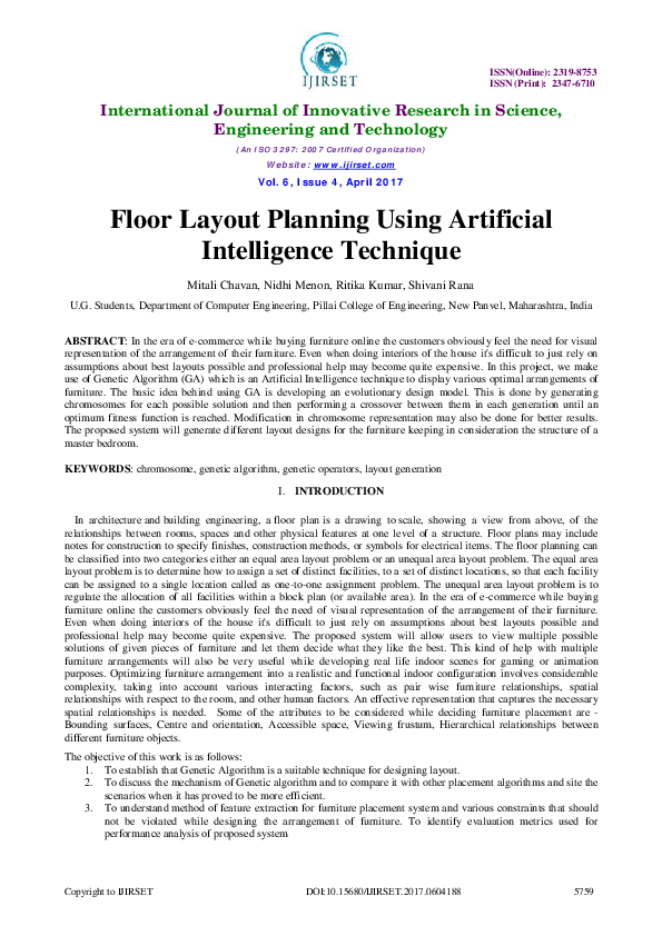 (PDF) Floor Layout Planning Using Artificial Intelligence Technique