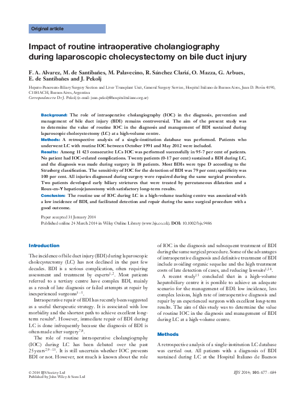 (PDF) Impact of routine intraoperative cholangiography during ...