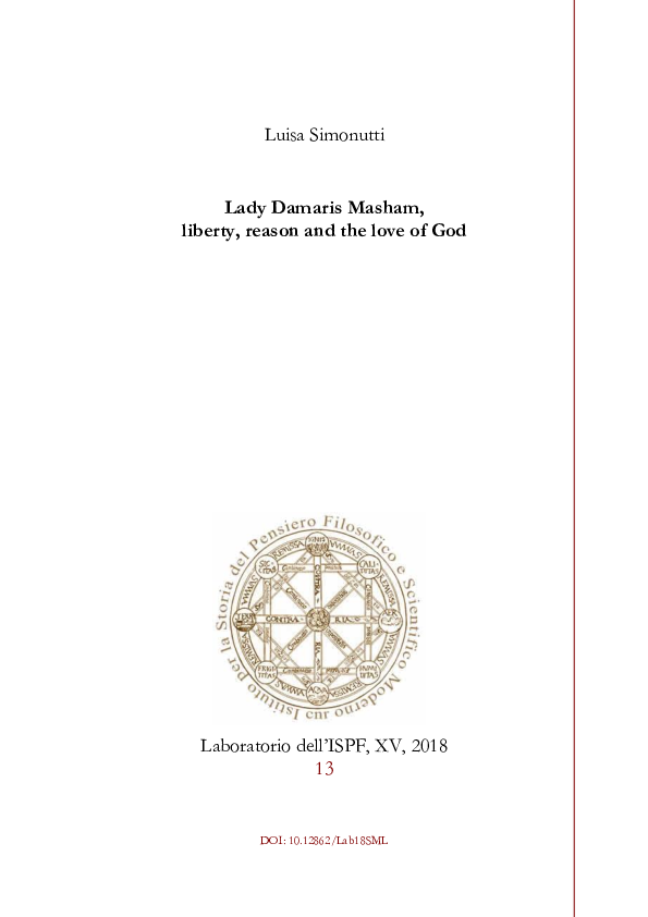 (PDF) Lady Damaris Masham, liberty, reason and the love of God
