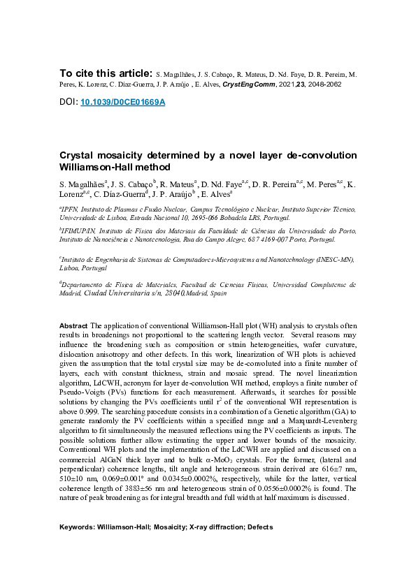 (PDF) Crystal mosaicity determined by a novel layer deconvolution ...