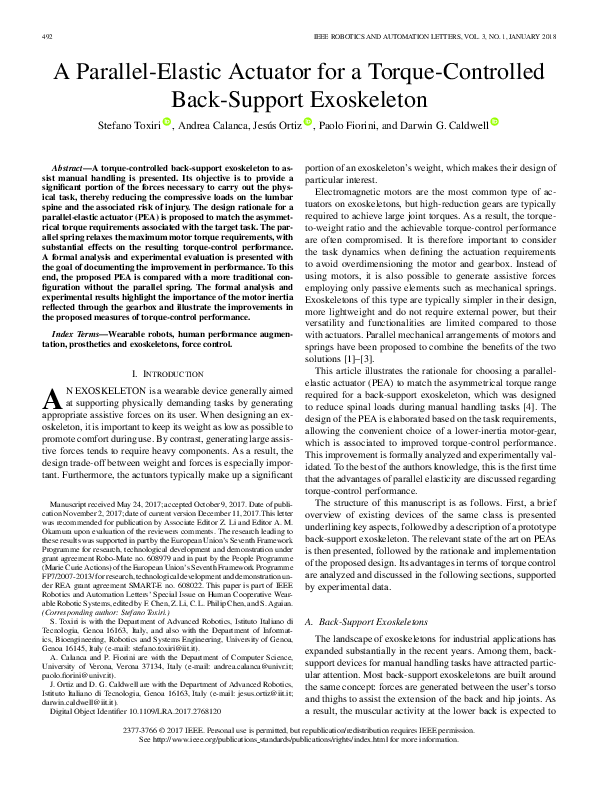 (PDF) Torque-Controlled Exoskeleton with PEA