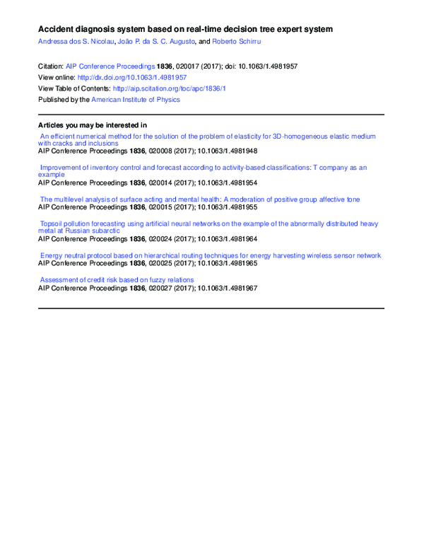 (PDF) Accident diagnosis system based on real-time decision tree expert ...