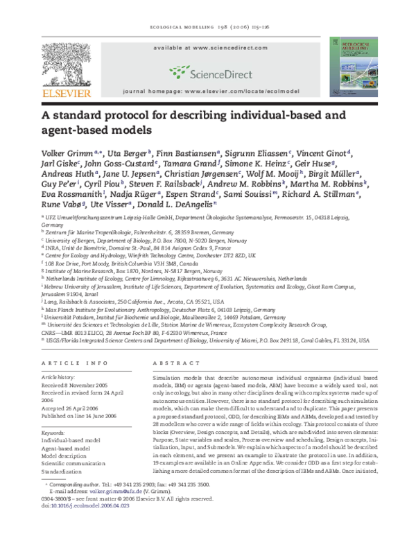 (PDF) A standard protocol for describing individual-based and agent-based models