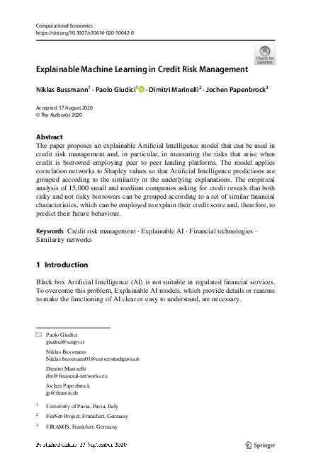 (PDF) Explainable AI in Credit Risk Management