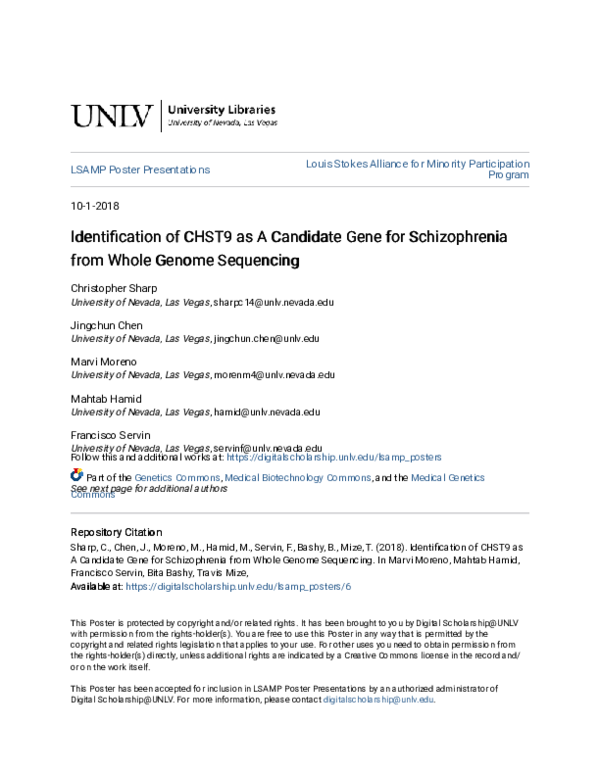 (PDF) Identification of CHST9 as A Candidate Gene for Schizophrenia ...