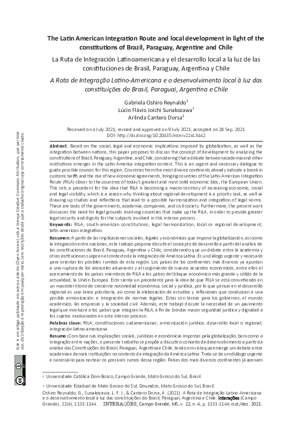 (PDF) The Latin American Integration Route and local development in ...