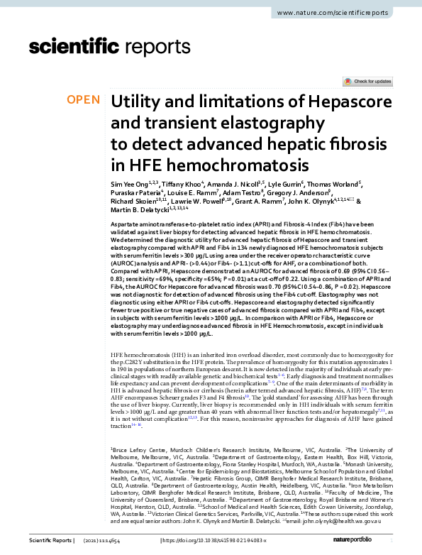 (PDF) Utility and limitations of Hepascore and transient elastography ...