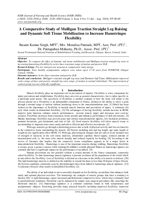 (PDF) A Comparative Study of Mulligan Traction Straight Leg Raising and ...