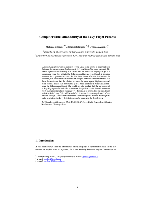 (PDF) Computer simulation study of the Levy flight process