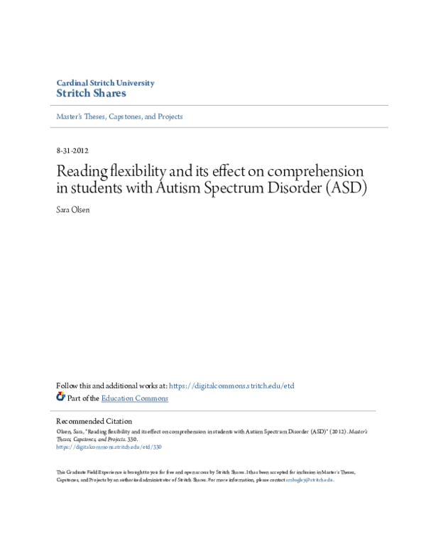 (PDF) Reading flexibility and its effect on comprehension in students ...