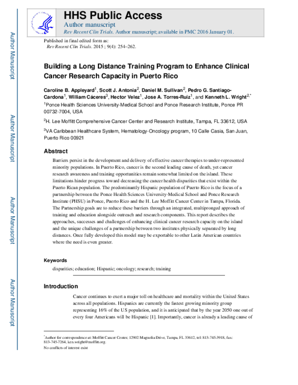 (PDF) Building a Long Distance Training Program to Enhance Clinical ...