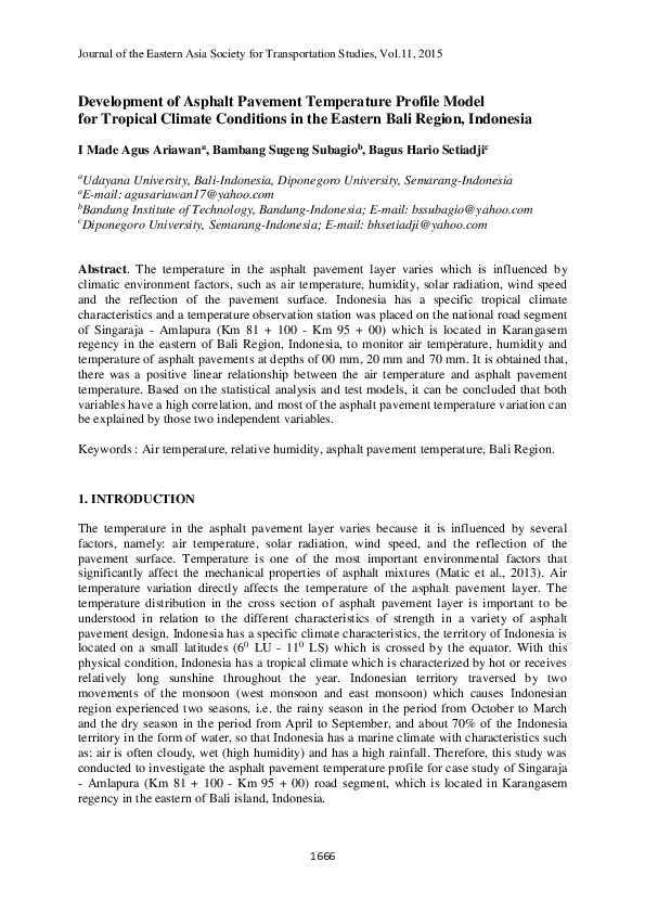 (PDF) Development of Asphalt Pavement Temperature Profile Model for ...
