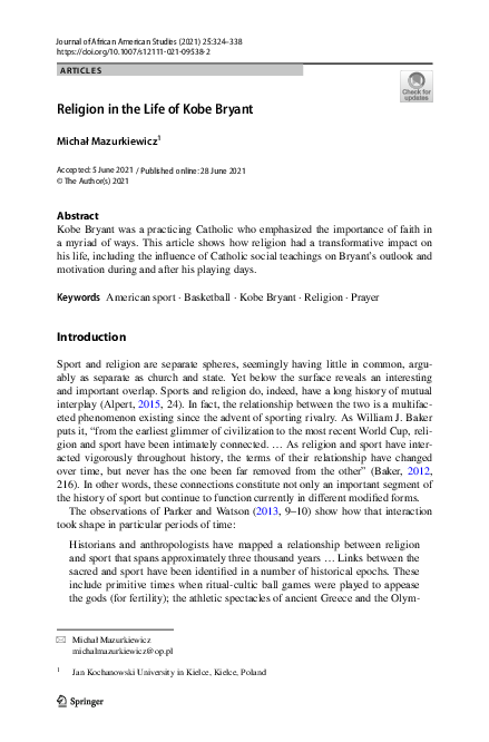 (PDF) Religion in the Life of Kobe Bryant