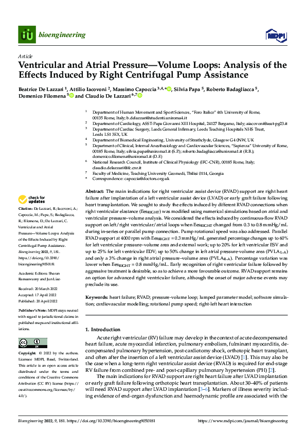 (PDF) Ventricular and Atrial Pressure-Volume Loops: Analysis of the ...