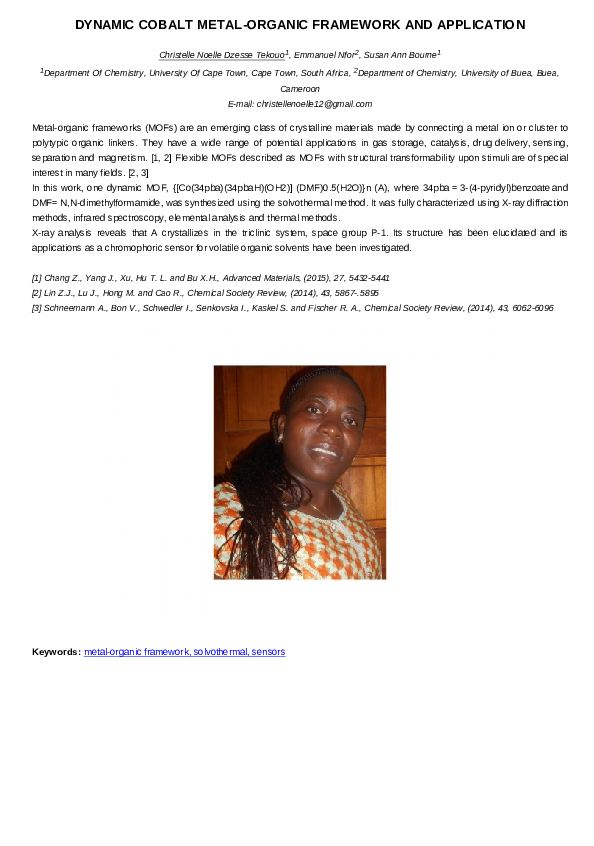 (PDF) Dynamic cobalt metal–organic framework and application