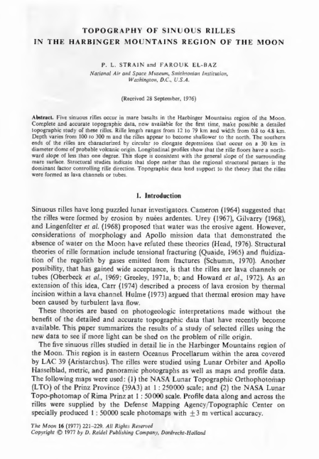(PDF) Topography of sinuous rilles in the Harbinger Mountains region of ...