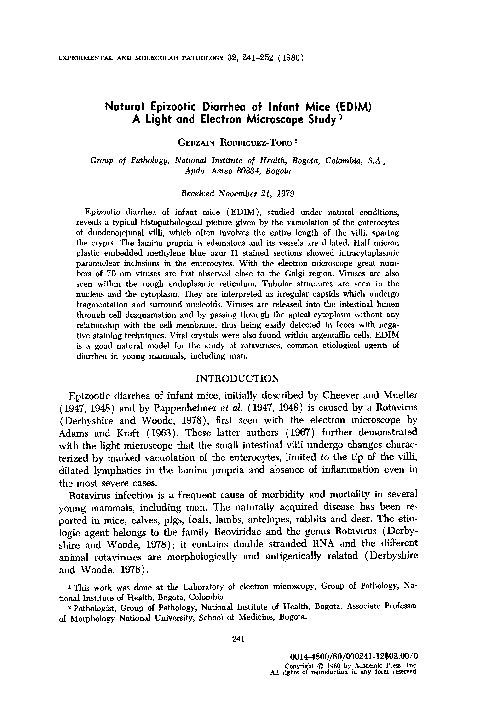 (PDF) Natural Epizootic Diarrhea of Infant Mice (EDIM) a light and ...