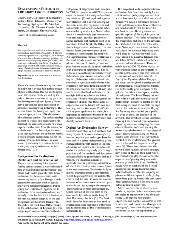 PDF Evaluation In Public Art The Light Logic Exhibition Ximena pdf-evaluation-in-public-art-the-light-logic-exhibition-ximena