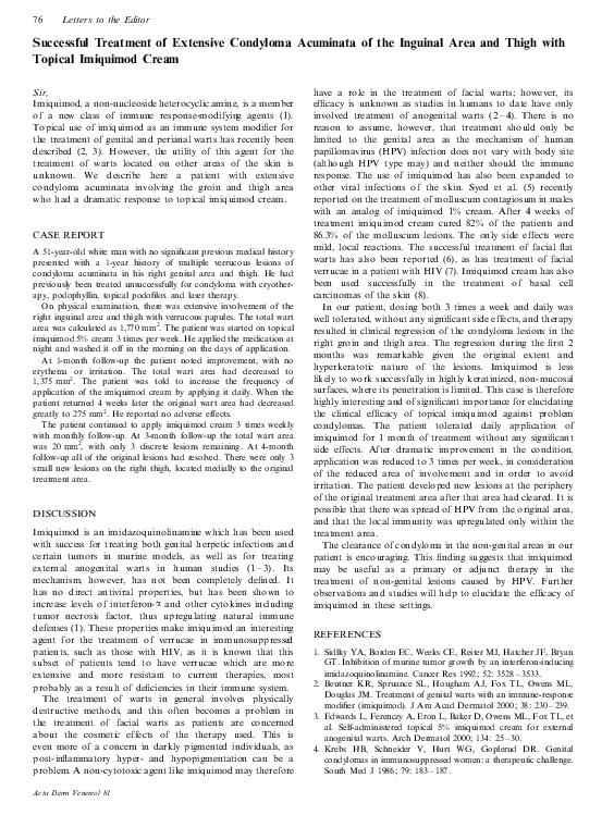 (PDF) Successful Treatment of Extensive Condyloma Acuminata of the ...