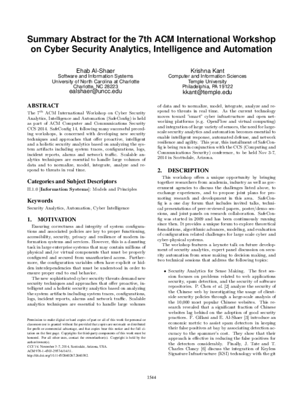 (PDF) Summary Abstract for the 7th ACM International Workshop on Cyber ...