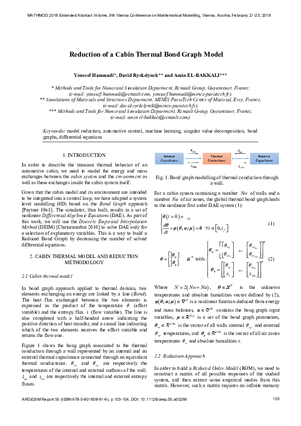 (PDF) Reduction of a Cabin Thermal Bond Graph Model