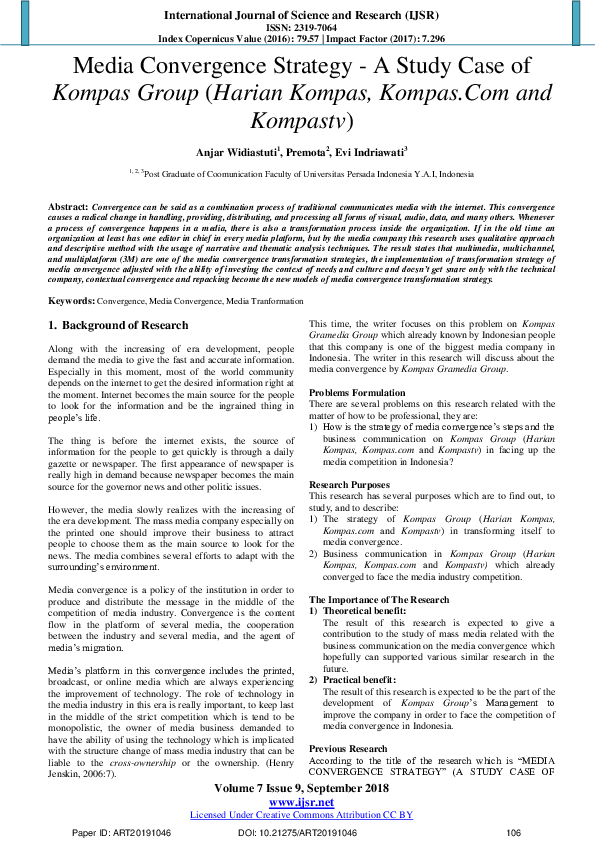 (PDF) Media Convergence Strategy-A Study Case of Kompas Group (Harian Kompas, Kompas.Com and ...