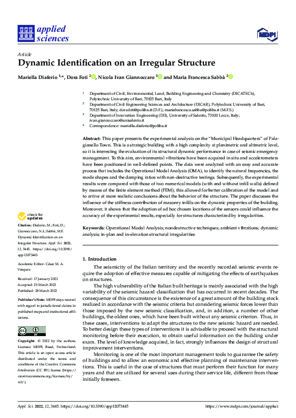 (PDF) Dynamic Identification on an Irregular Structure