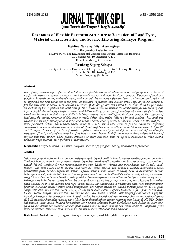 (PDF) Responses of Flexible Pavement Structure to Variation of Load ...