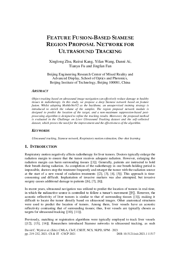 (PDF) Feature Fusion-Based Siamese Region Proposal Network for ...