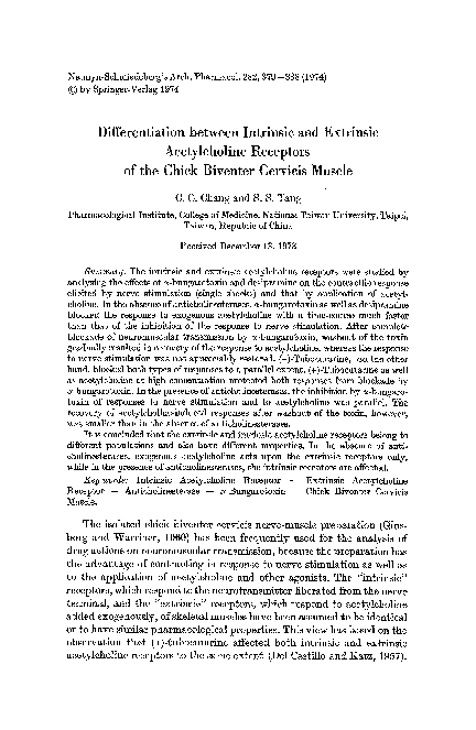 (PDF) Differentiation between intrinsic and extrinsic acetylcholine ...